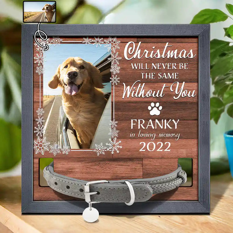 Personalized Pet Loss Sign with Photo and Collar Frame – Christmas Mem ...